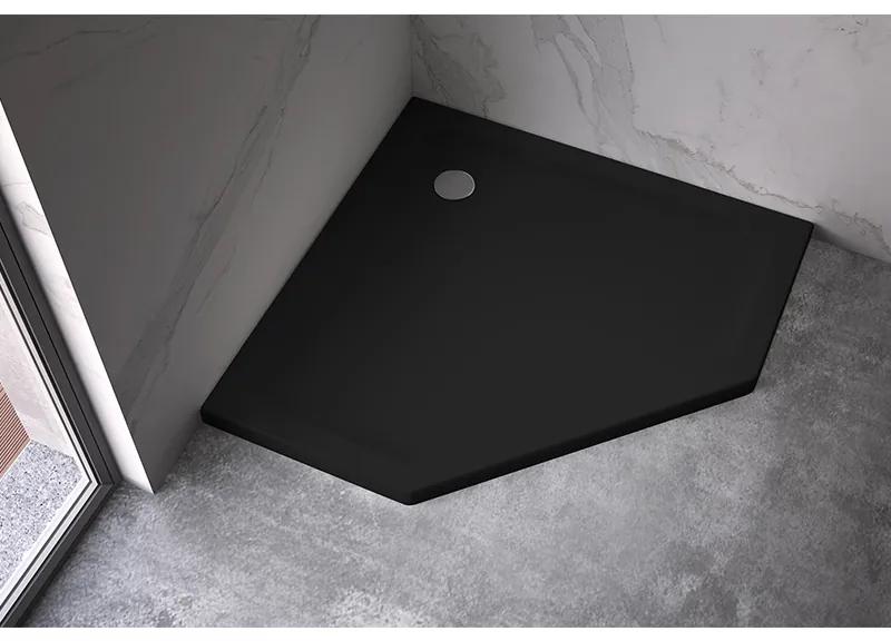 BPS-koupelny Pětiúhelníková akrylátová sprchová vanička HYD-PSV-ST08A 80x80 černá