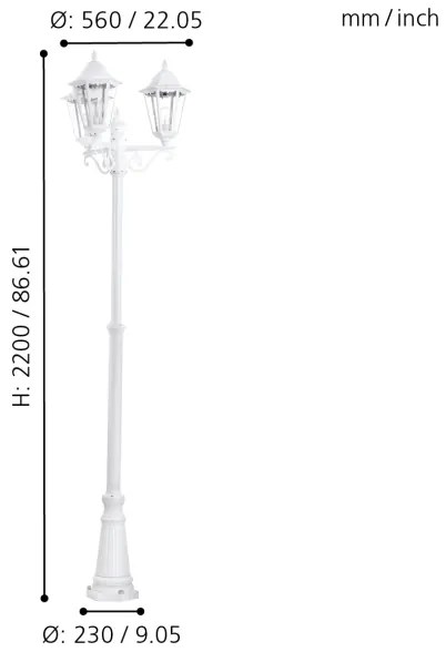 Eglo 93454 Venkovní lampa NAVEDO 3xE27/60W/230V IP44