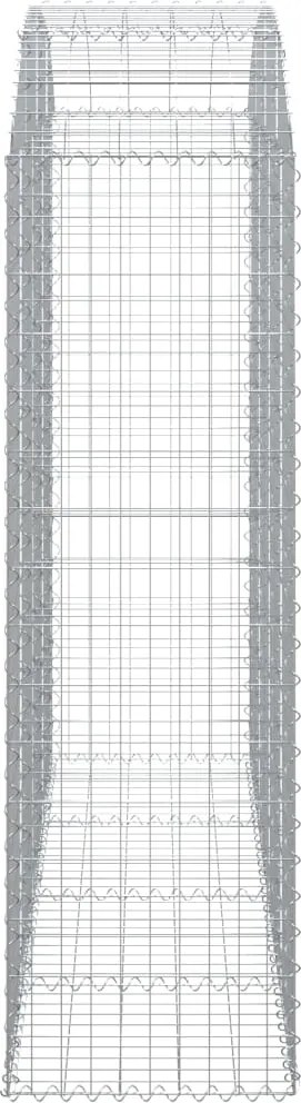 Klenutý gabionový koš 200 x 50 x 160/180 cm pozinkované železo 153478