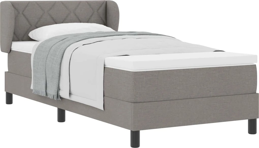 Postel s boxspringem s čelo Taupe 100 x 200 cm textil 3340077