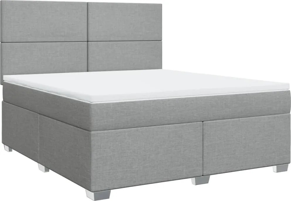 Box spring postel s matrací světle šedá 180 x 200 cm textil 3290560
