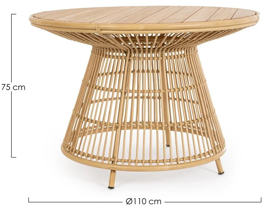 BIZZOTTO zahradní ratanový stůl ADELMA světlý ø110 cm 0660428