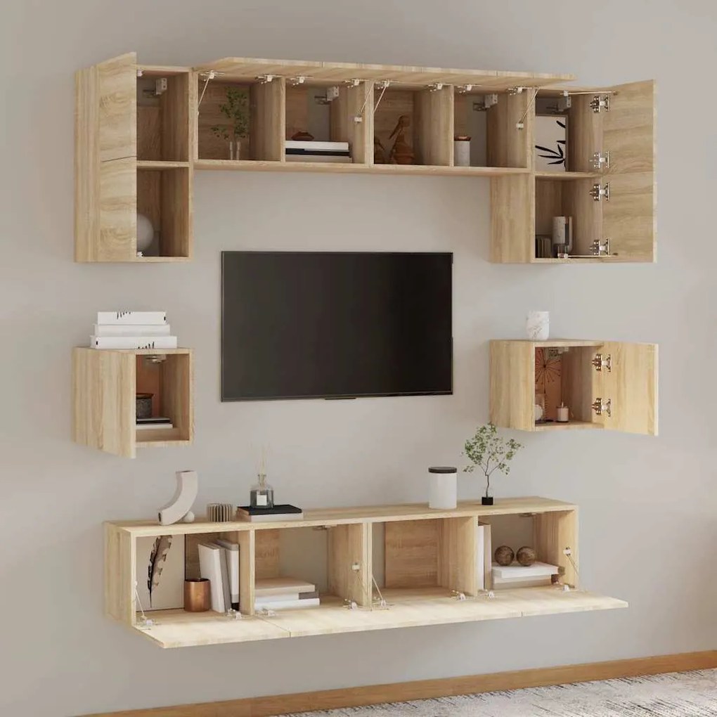 8dílný set TV skříněk dub sonoma kompozitní dřevo 3114408