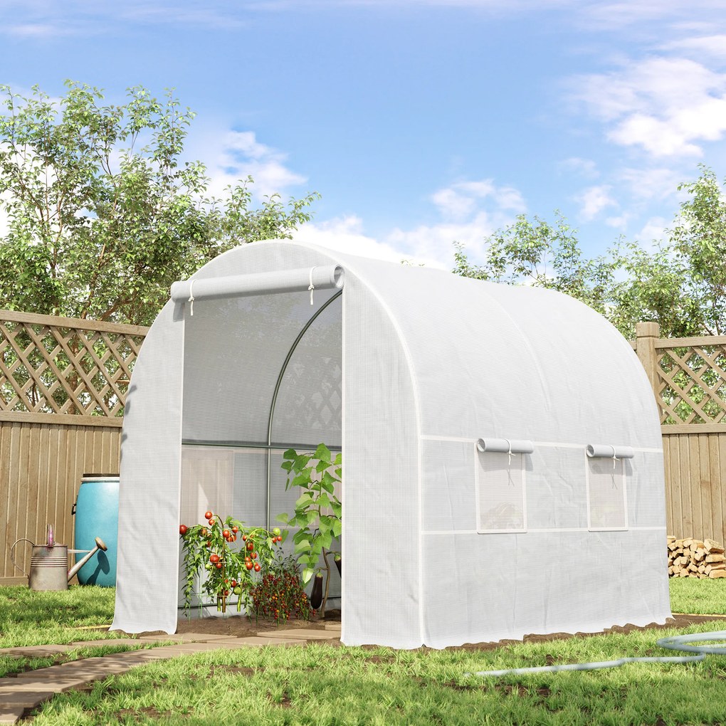 Fóliový skleník Outsunny Fóliový skleník Fóliový skleník pro rostliny 245x200x200 cm | Aosom