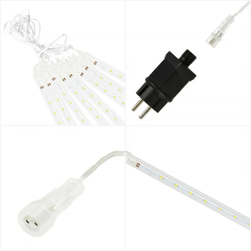 LED rampouchy 8ks - 7,2m, 288LED, IP44, studená bílá