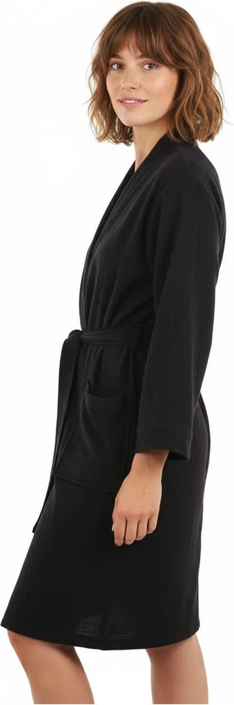 Mušelínový župan Dacca Black 12 24 9999 unisex - XL