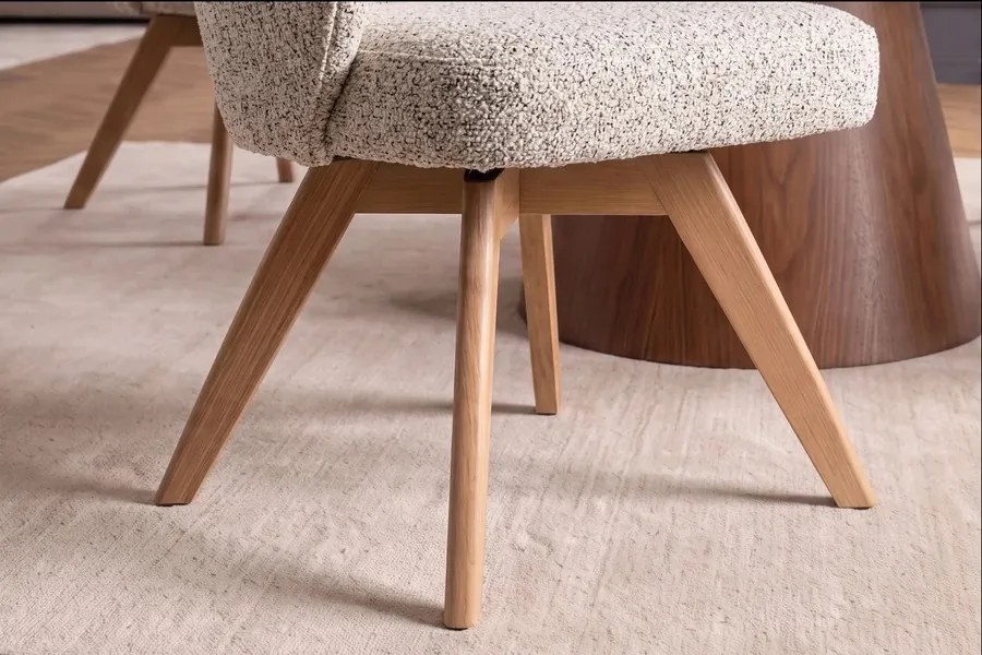 Designová otočná židle Tolinka béžová / přírodní