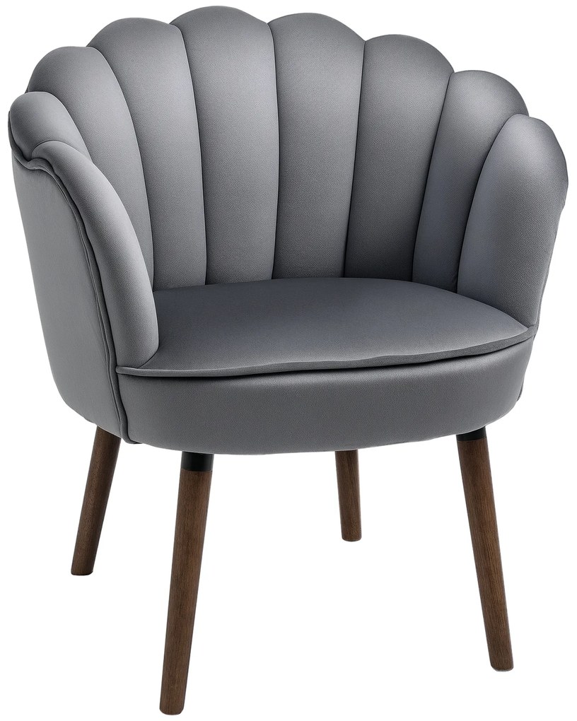 HOMCOM jídelní židle kuchyňská židle křeslo s opěradlem židle do obývacího pokoje polyester kaučukovník tmavě šedá 66 x 72 x 79 cm | Aosom
