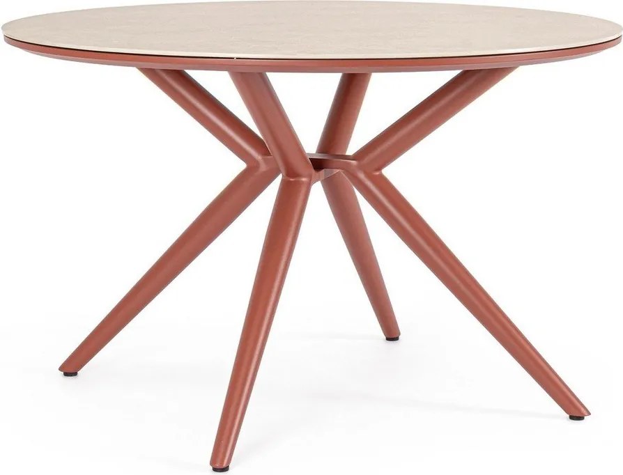 Kulatý zahradní jídelní stůl s deskou z kamene ø 120 cm Cabas – Bizzotto