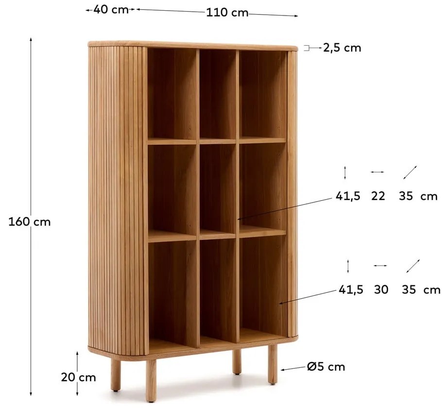Skříň v dekoru jasanu s posuvnými dveřmi v přírodní barvě 110x160x40 cm Mailen – Kave Home