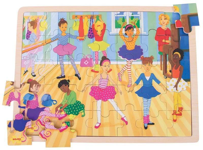 Bigjigs Toys Dřevěné puzzle baletky 35 dílků