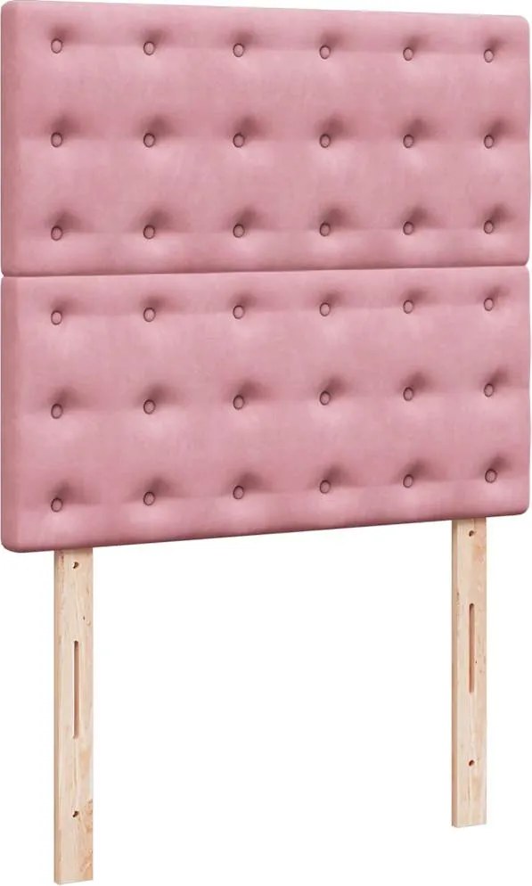Box spring postel s matrací růžová 90x190 cm samet 3292231