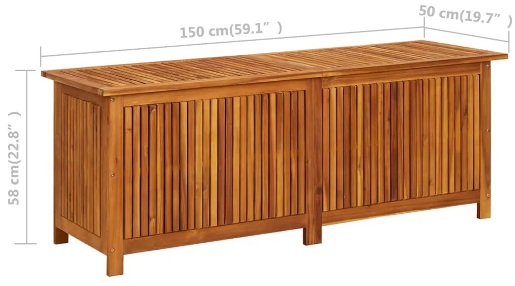 vidaXL Marketos Zahradní úložný box 150 x 50 x 58 cm masivní akáciové dřevo