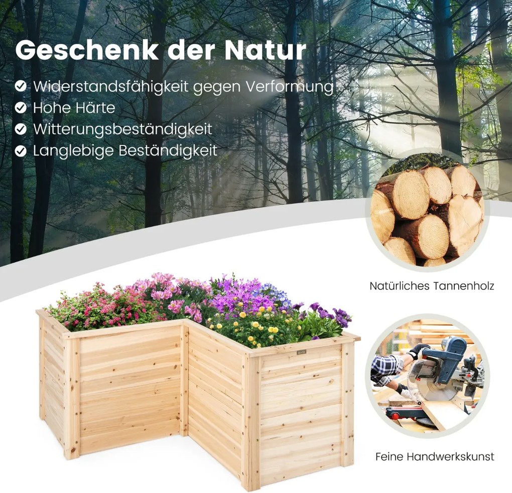 Costway Zvýšená postel Dřevěný truhlík na rostliny na balkóně Zahradní terasa