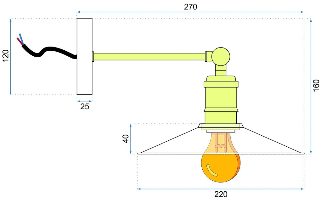 Toolight Černá svítilna Porto Kinkiet