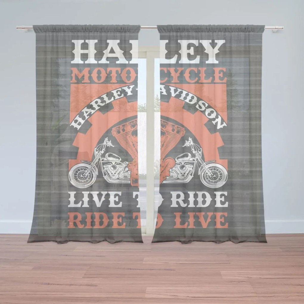 Sablio Záclony Harley-Davidson Live to ride, ride to live: 2ks 150x250cm