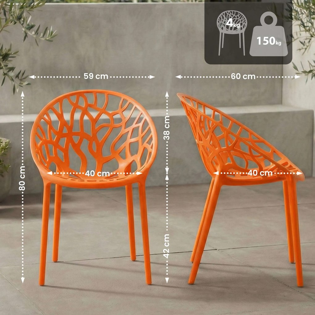 Sada 4 ks židle Hope – oranžová