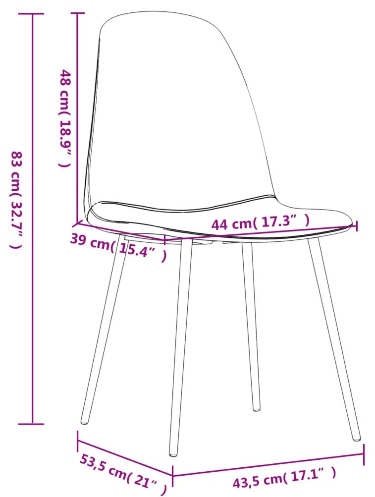 Jídelní židle 4 ks 45 x 53,5 x 83 cm lesklé hnědé umělá kůže - Default Title