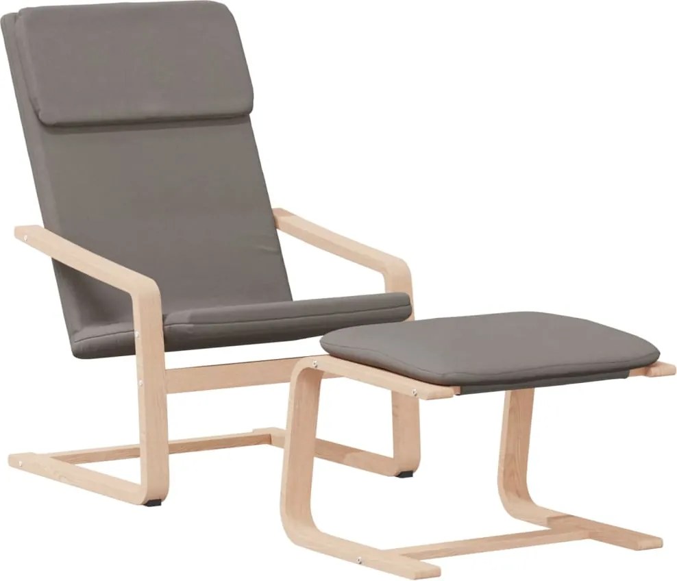 Relaxační křeslo s podnožkou taupe textil 3154418