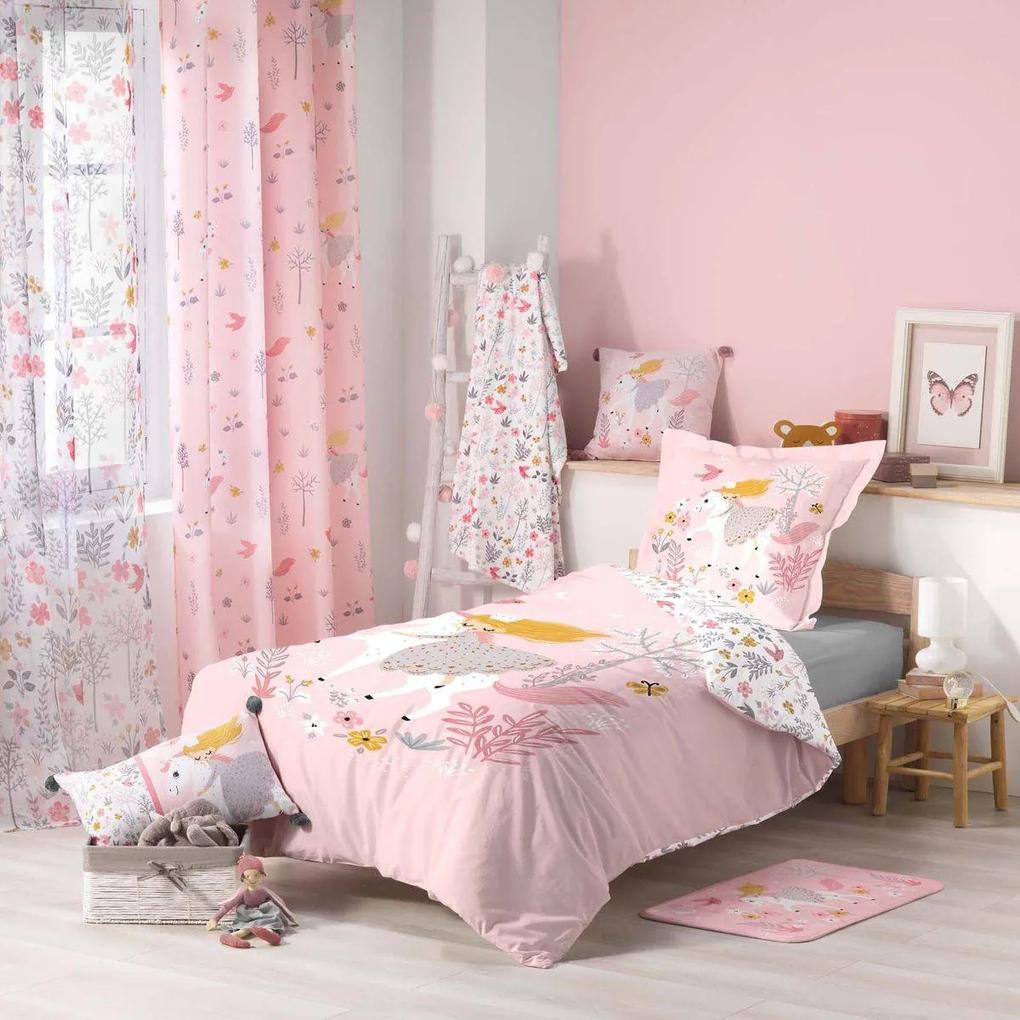 Douceur d'Intérieur Dětský koberec Fée des bois protiskluzový růžový 75 x 45 cm