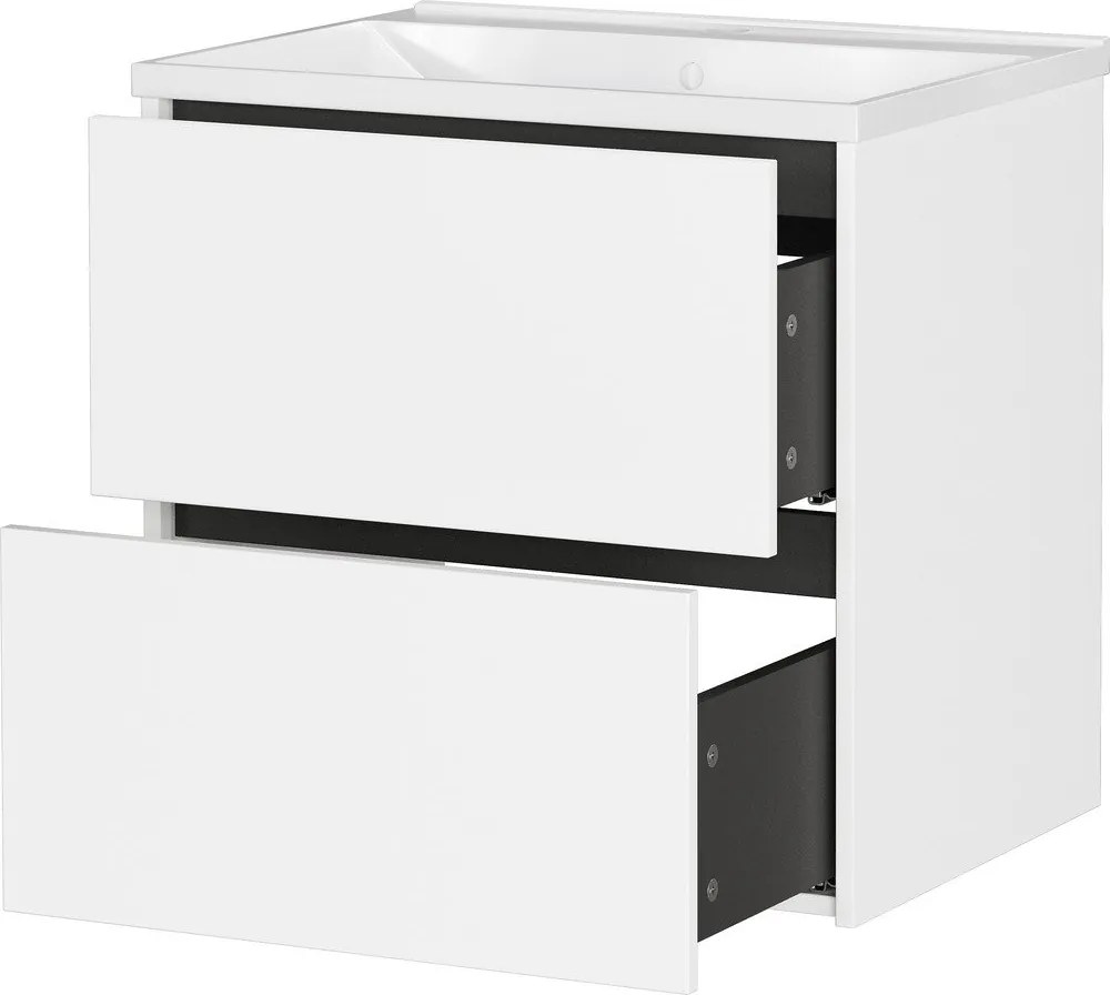 Bílá matná závěsná skříňka pod umyvadlo 61x61 cm Bodera – Germania