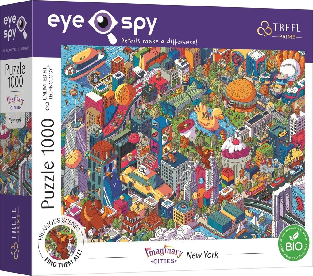Puzzle trefl puzzle uft eye-spy imaginary cities: new york, usa 1000 dílků