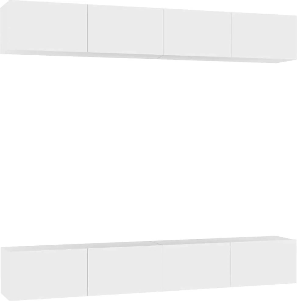 TV skříňky 4 ks bílé 100 x 30 x 30 cm kompozitní dřevo 3074452
