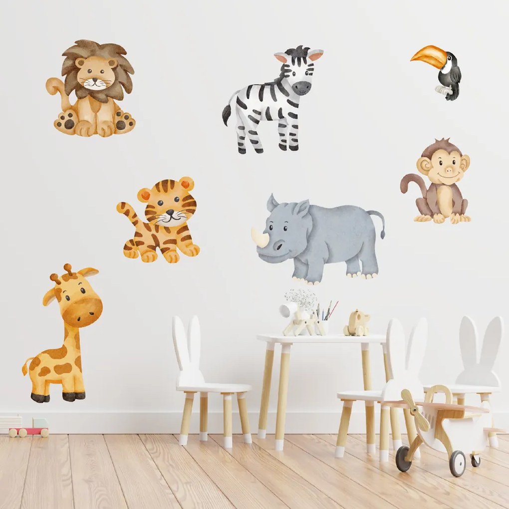 PIPPER. Textilní samolepka na zeď "Zvířátka ze ZOO"