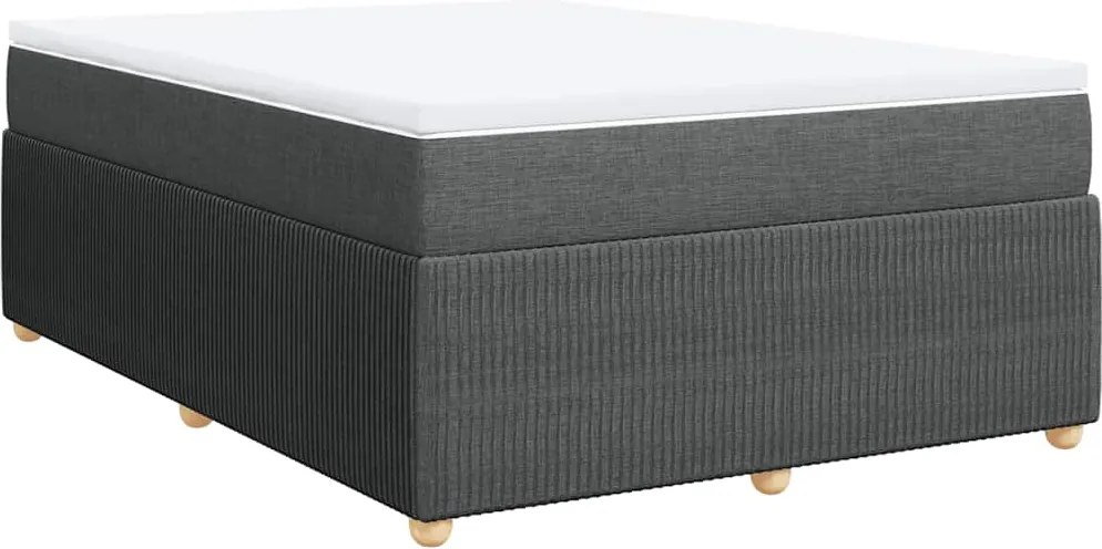Box spring postel s matrací tmavě šedý 140 x 190 cm textil 3285568