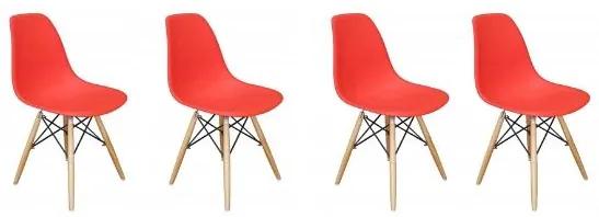 Ekspand Sada červených židlí skandinávský styl CLASSIC 3 + 1 ZDARMA!