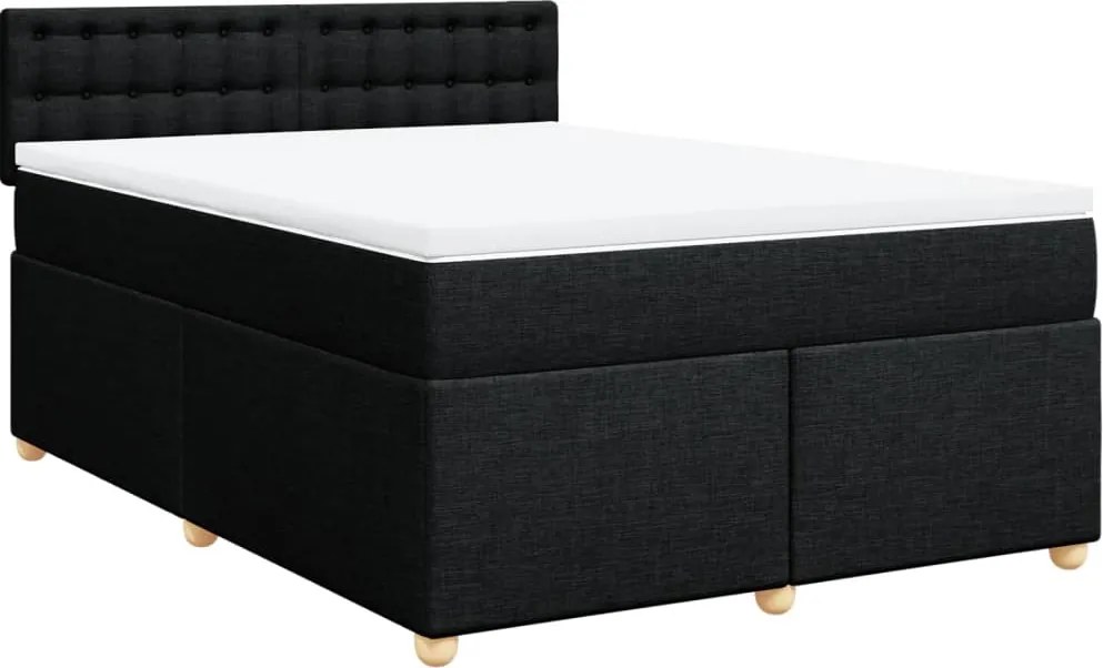 Box spring postel s matrací černá 140 x 190 cm textil 3288991