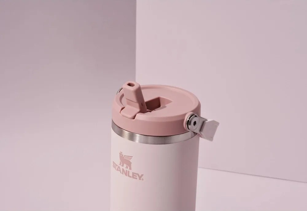 Světle růžová termoska z nerezové oceli 410 ml IceFlow™ Flip Straw 2.0 Tumbler Rose Quartz – Stanley