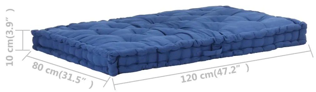 Poduška na nábytek z palet bavlna 120 x 80 x 10 cm světle modrá - Default Title