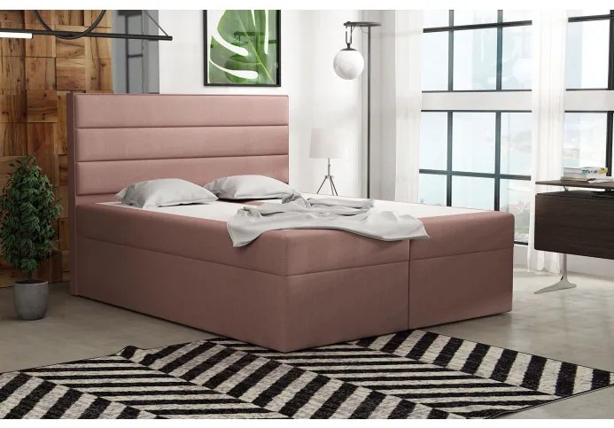 Boxspringová postel 160x200 INGA - růžová 1