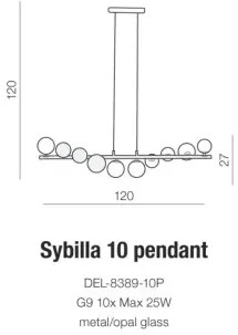 Kovový lustr Sybilla 10 Ch