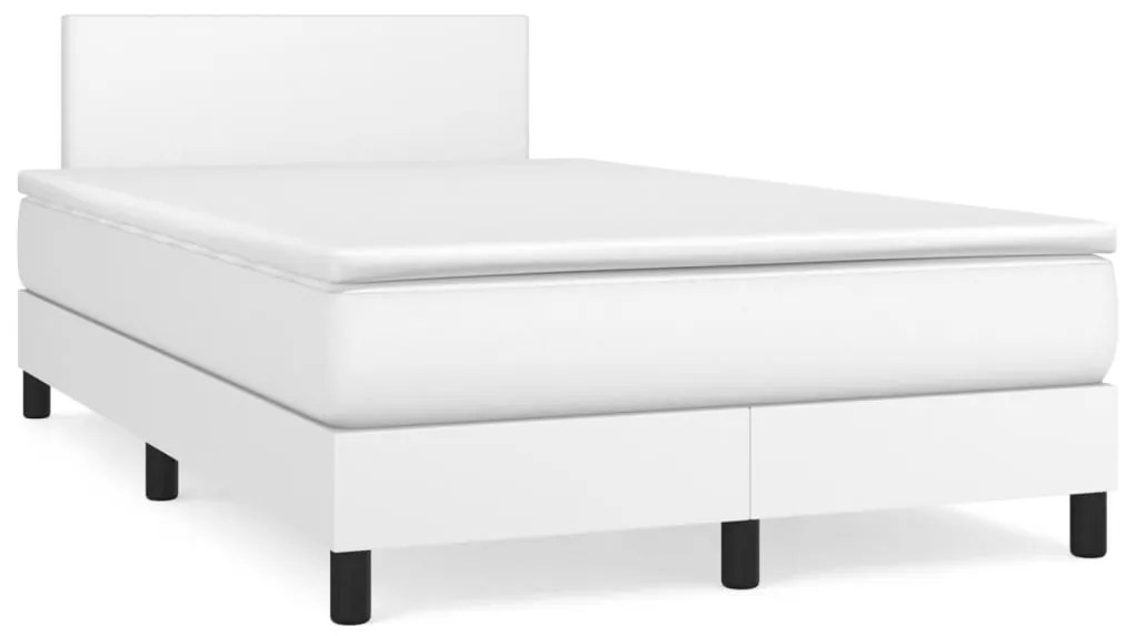 Box spring postel s matrací bílá 120x190 cm umělá kůže 3269808