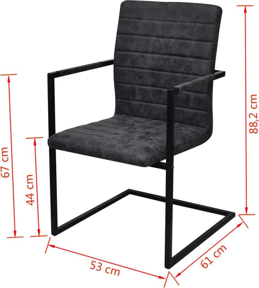 vidaXL Konzolové jídelní židle 2 ks černé umělá kůže [242285]