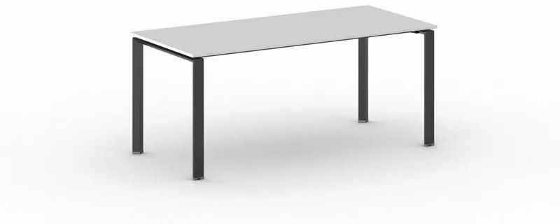 Jednací stůl INFINITY s černou podnoží 1800 x 900 x 750 mm, bílá