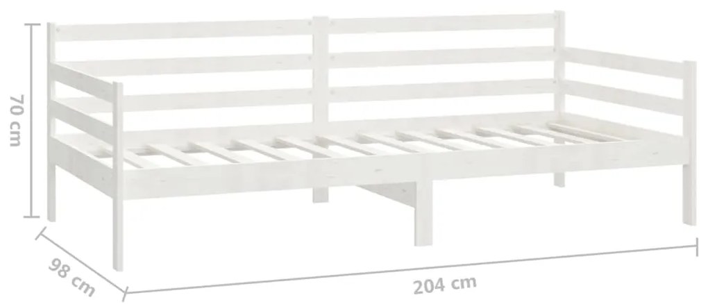 vidaXL Marketos Denní postel s matrací 90 x 200 cm bílá masivní borové dřevo
