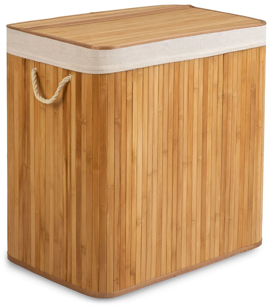 Bambusový proutěný koš na prádlo s víkem 150 l Massido ekologický úložný box