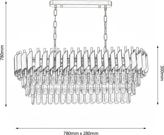 Brilagi - Lustr na řetězu ECLIPSE 10xE14/10W/230V 78x28 cm černá/zlatá