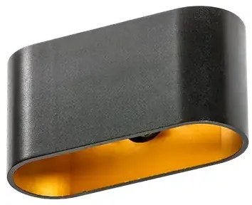 Designové nástěnné svítidlo Vega černé/zlaté