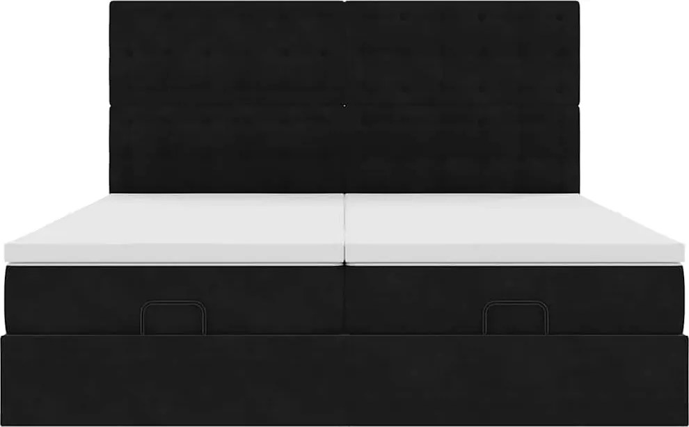 Osmanský rám postele s matracíes černá 160x200cm samet 3313804