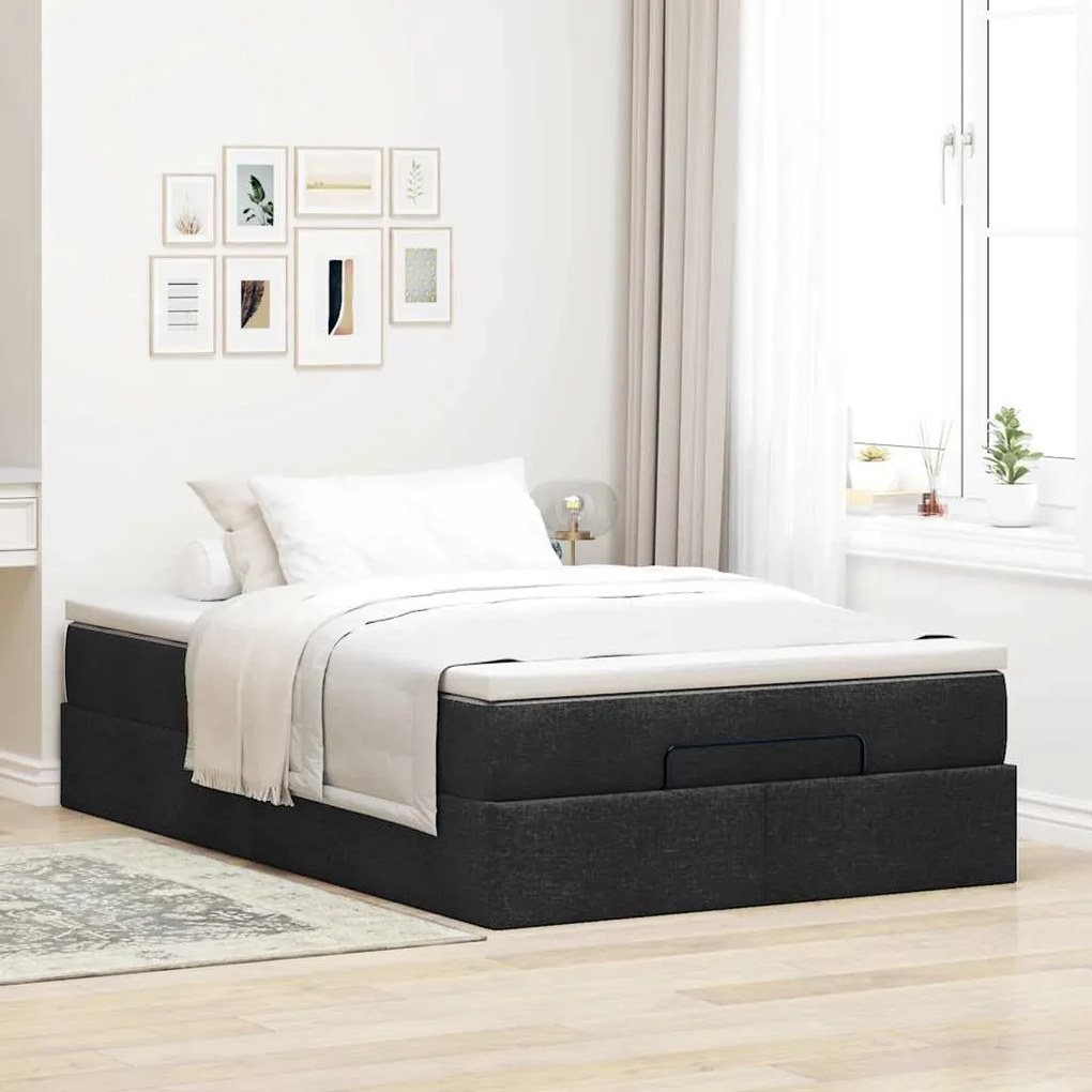 Osmanský rám postele s matrací černá 120x200cm textil 3311101