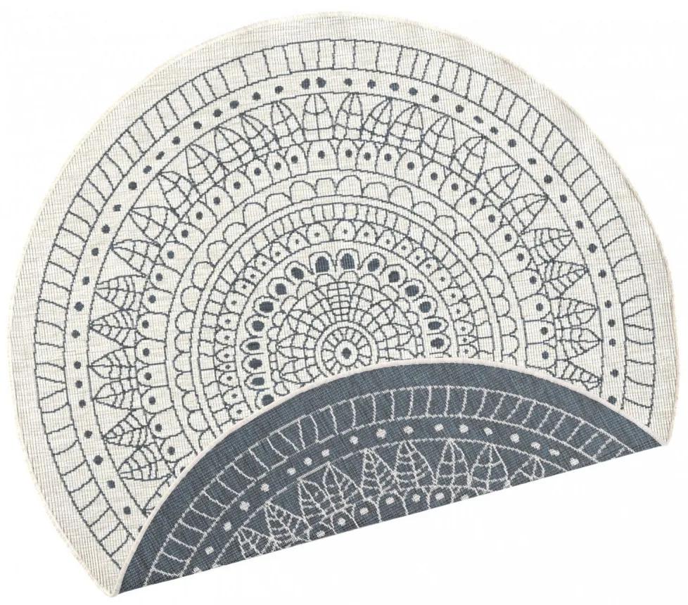Hans Home | Kusový koberec Twin-Wendeteppiche 103143 creme graun, šedá - 240x240 (průměr) kruh