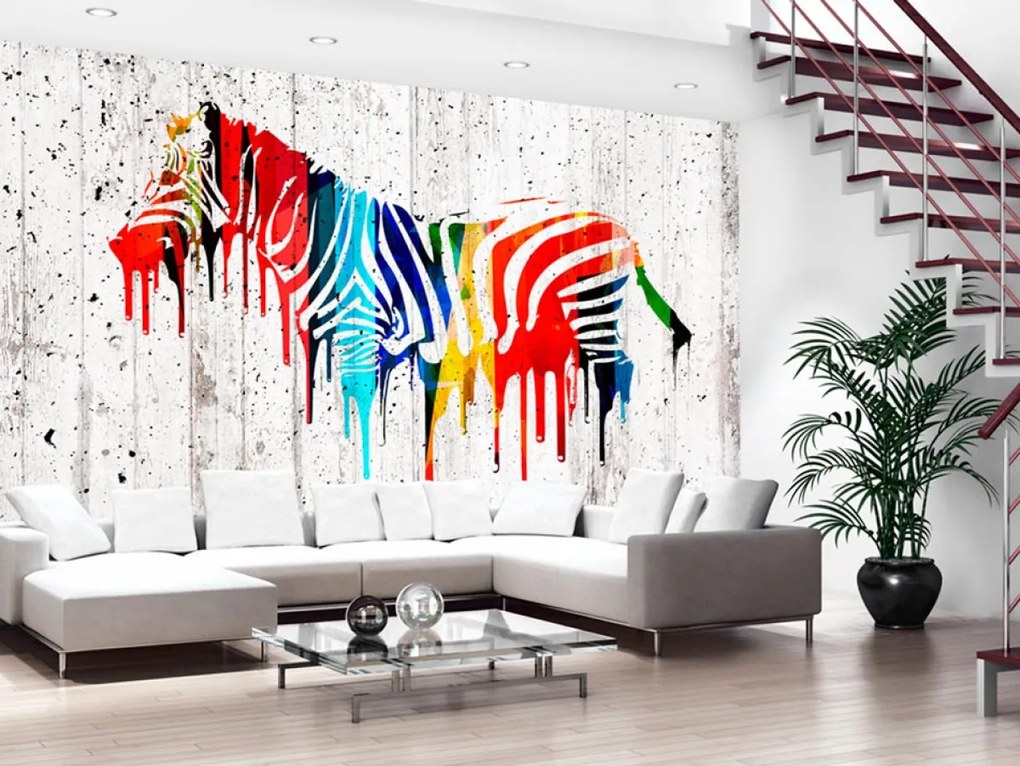 Duhová zebra (150x105 cm) - Murando DeLuxe