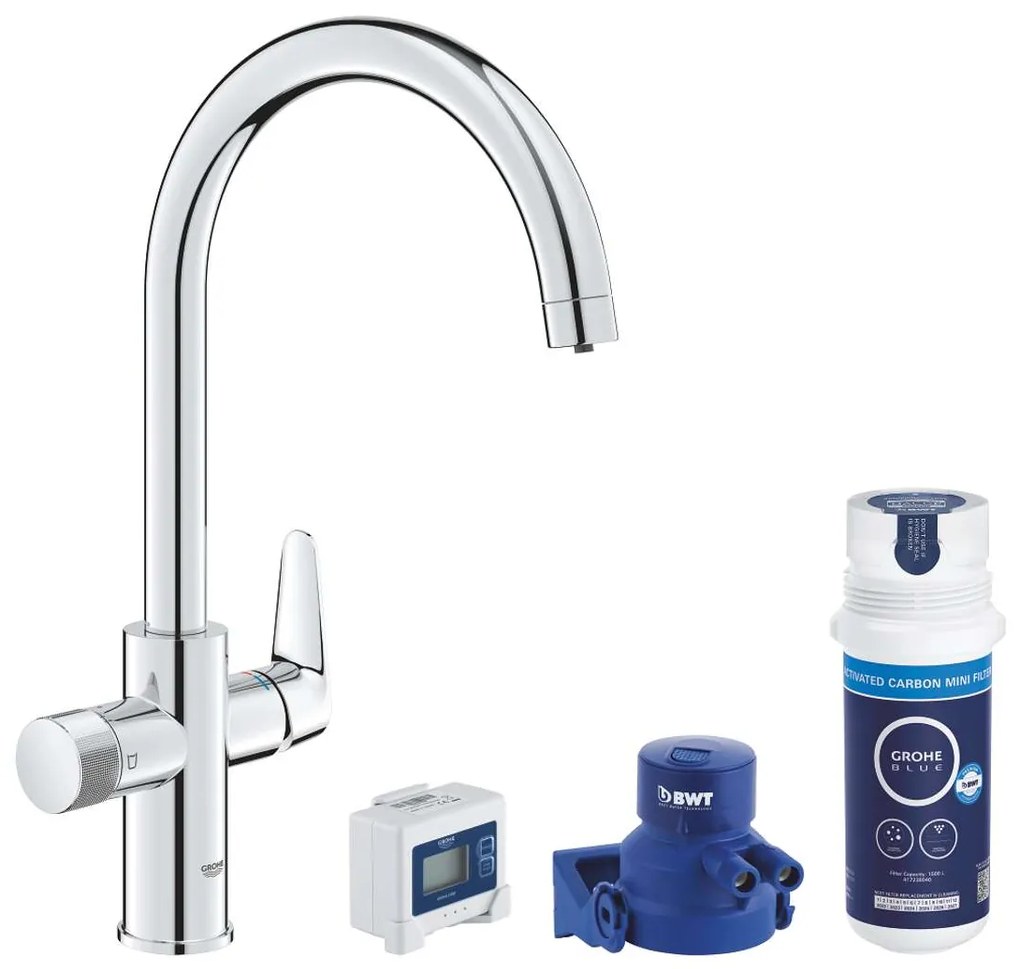 Grohe Blue Pure - Set dřezové baterie StartCurve s filtrací, chrom 30593000
