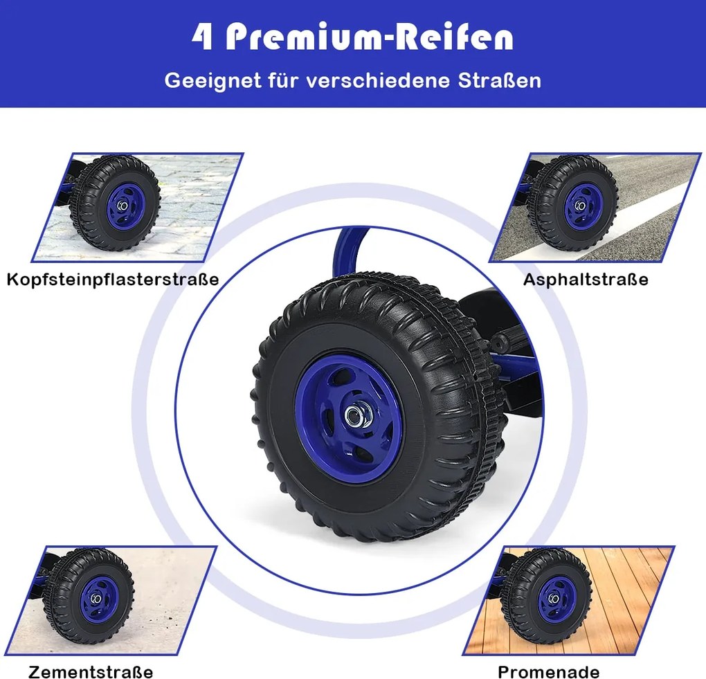 Costway Vozík Gokart s pedálem ruční brzdy Auto 30 kg Pedál Vozidlo