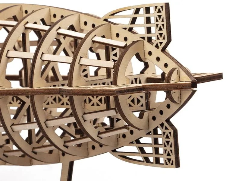 RoboTime 3D dřevěné mechanické puzzle Fantastická vzducholoď