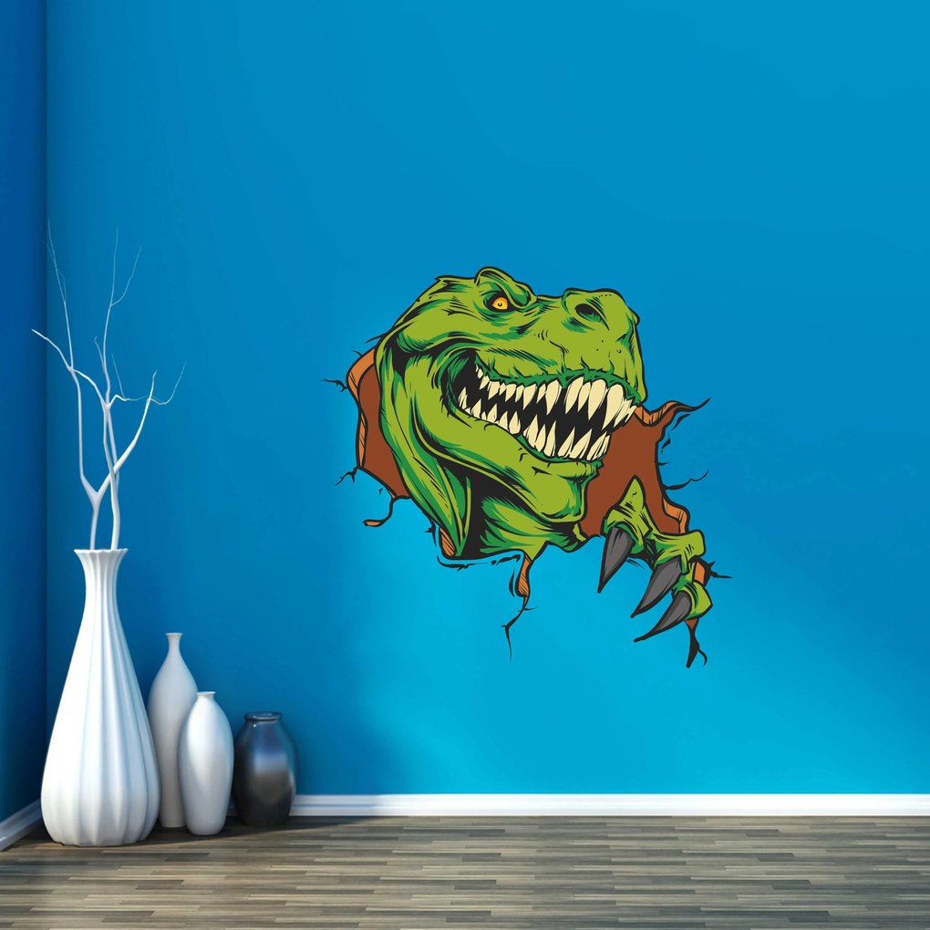 Barevná samolepka na zeď - Tyrannosaurus Rex (120x114 cm) - PopyDesign